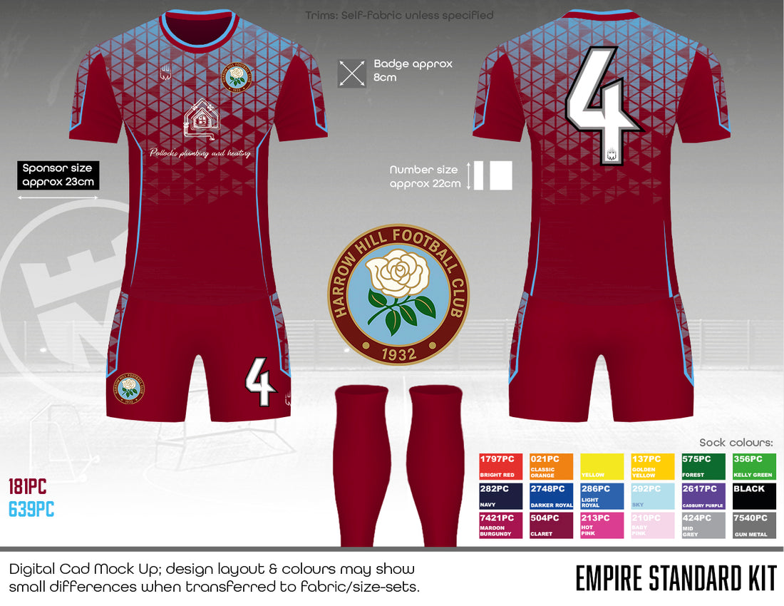 Harrow hill - Outfield Kit (maroon) – empirekits