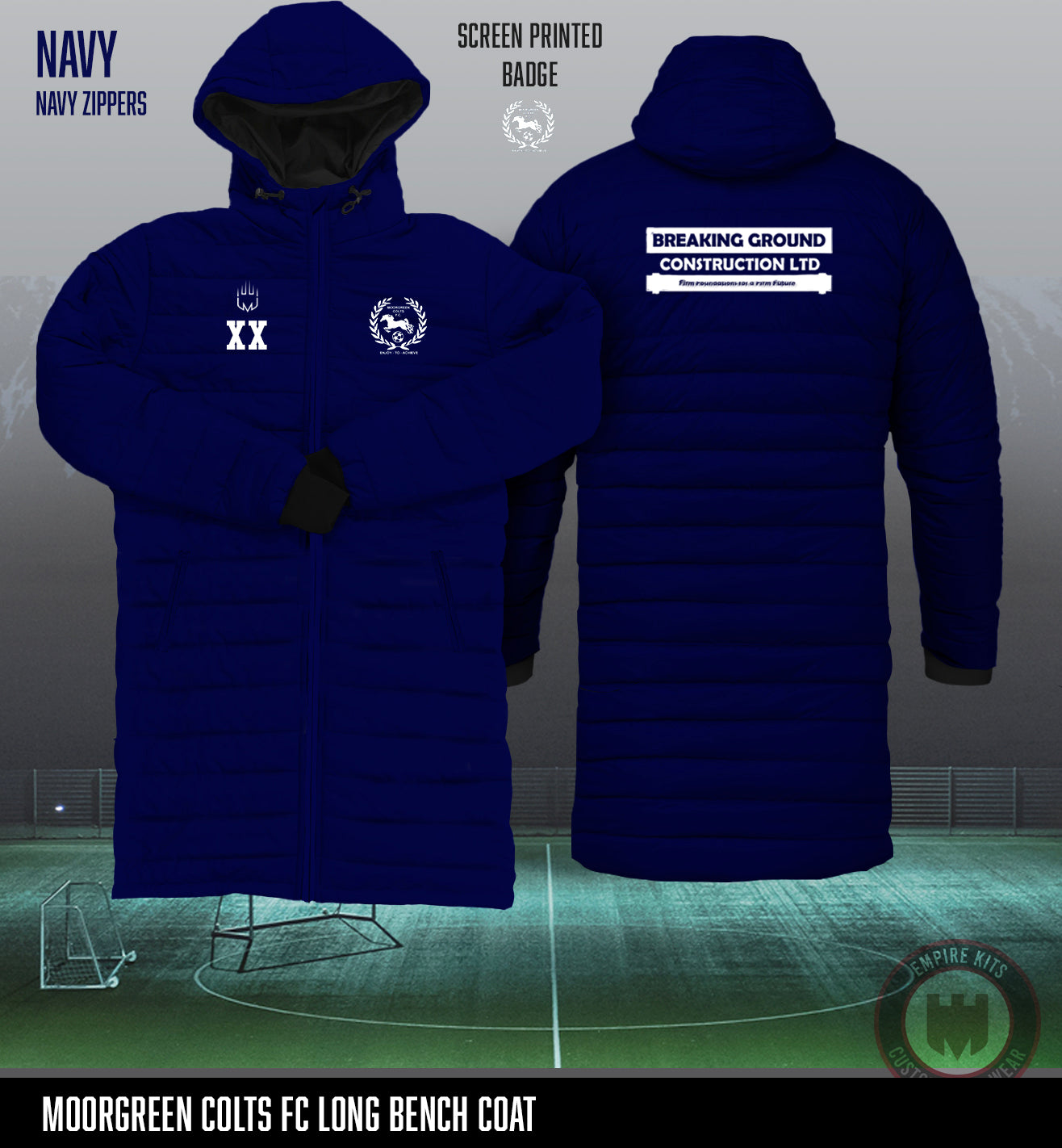 MOORGREEN COLTS FC - Long Bench Coat – empirekits