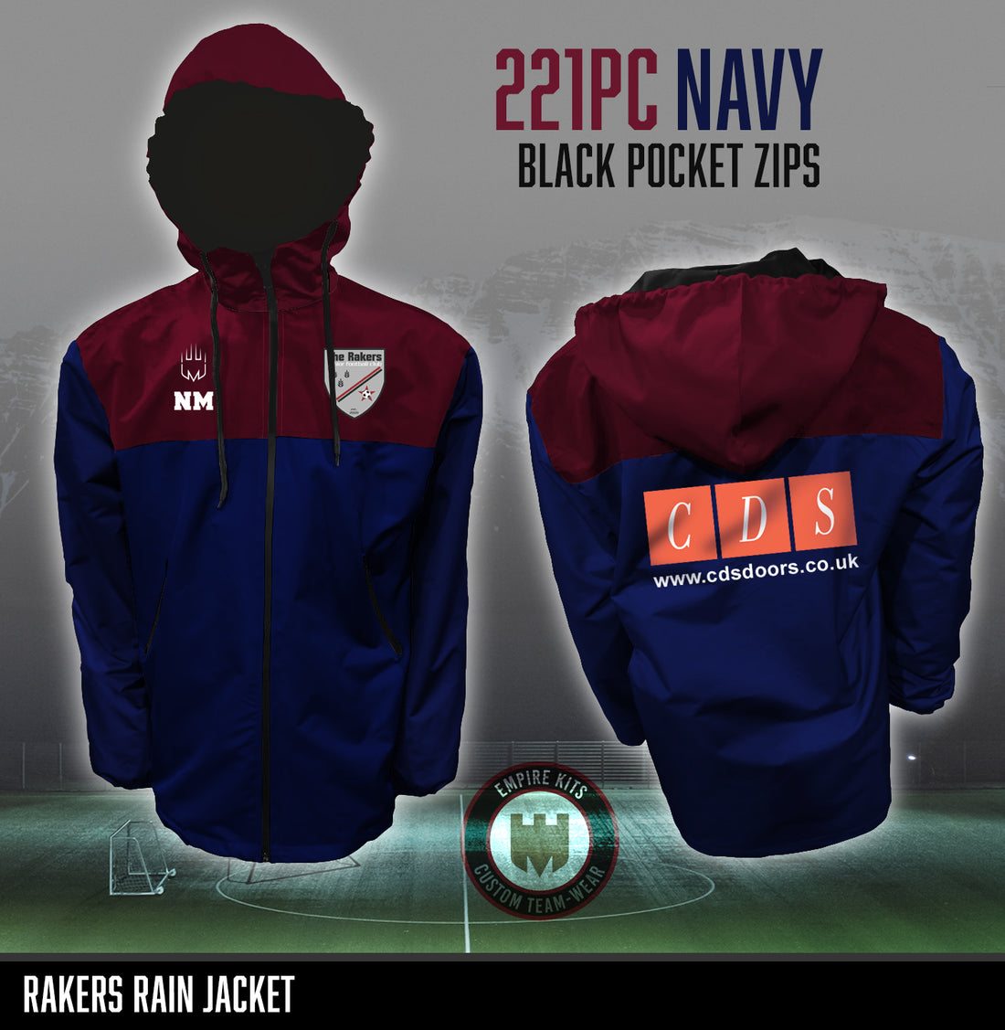 Rakers Rain Jacket (Navy and Maroon) – empirekits